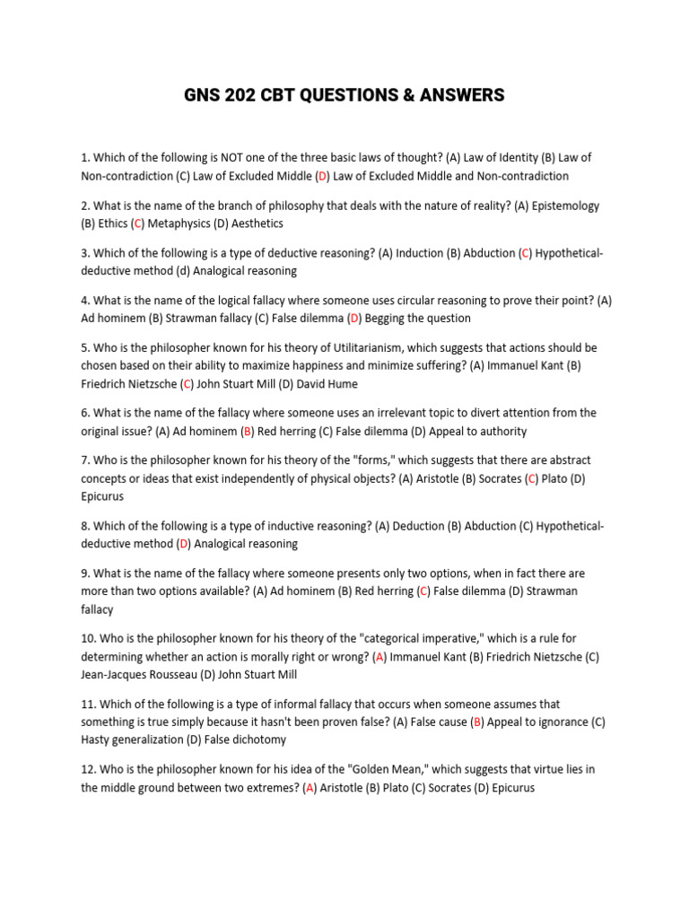 Gns 202 CBT Questions | PDF