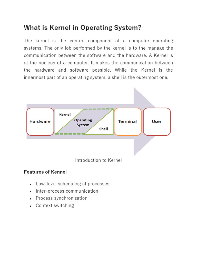 What Is Kernel in Operating System | PDF | Kernel (Operating System ...