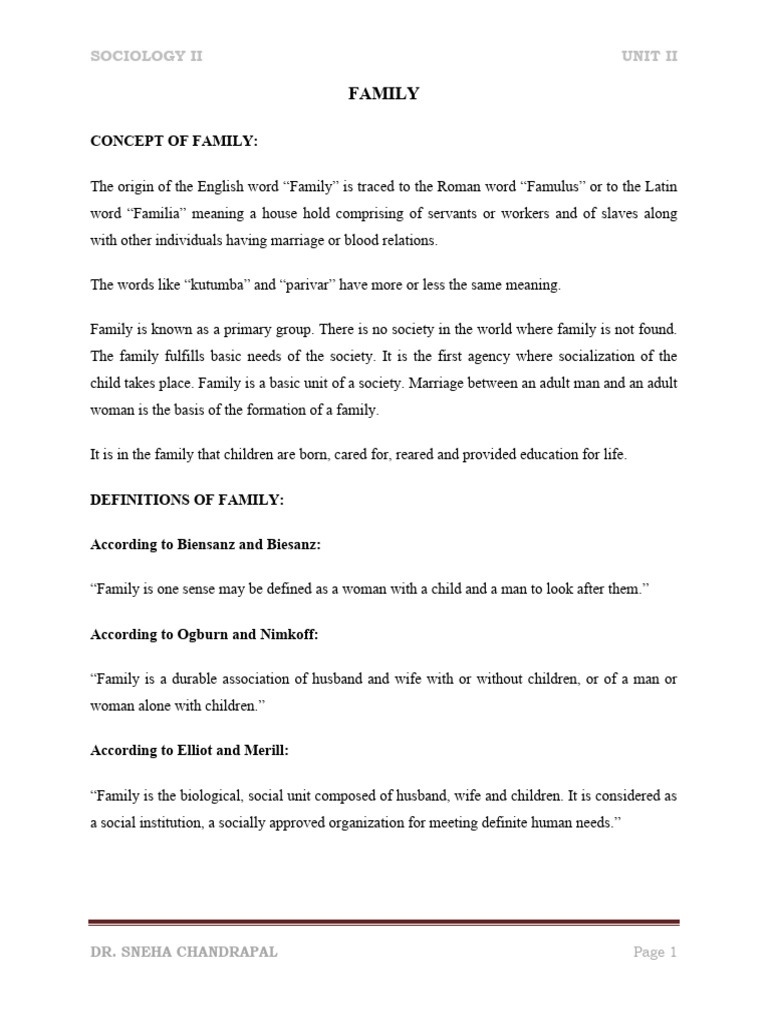 Unit Ii - Sociology II | PDF | Family | Marriage