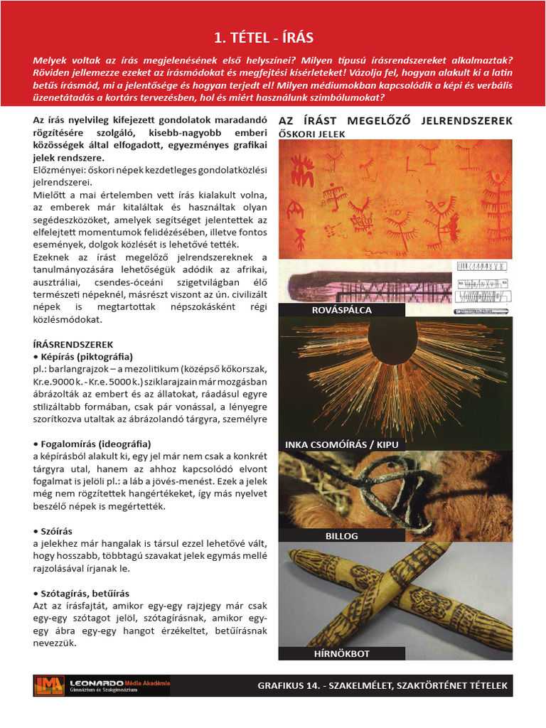 Szaktörténet 01 Az Írás | PDF