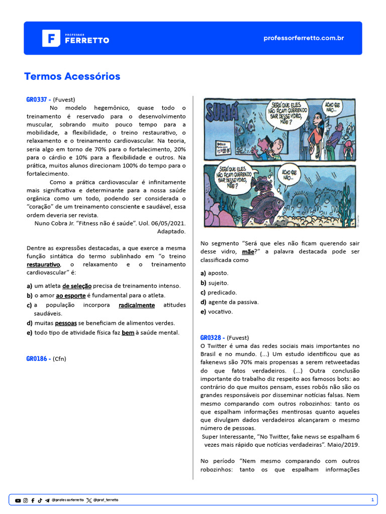 Questions Gramatica Adjuntos | PDF | Science | Amor