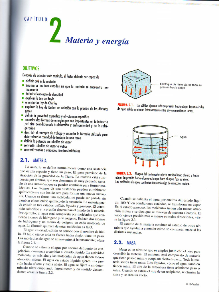 Capitulo 2 - Materia y Energia | PDF | Gases | Agua
