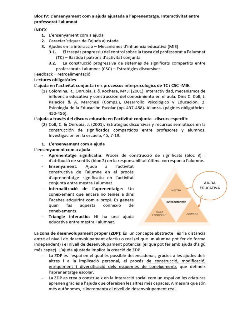 Bloc 4 Psicologia | PDF