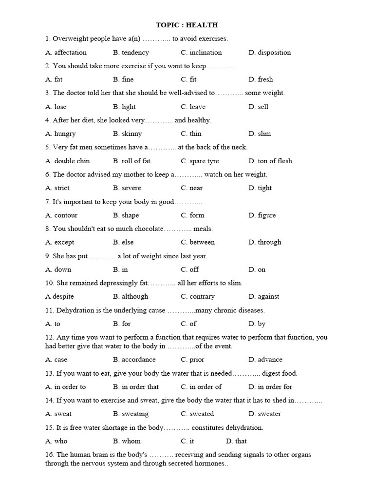 Topic Health | PDF | Virus | Human Body