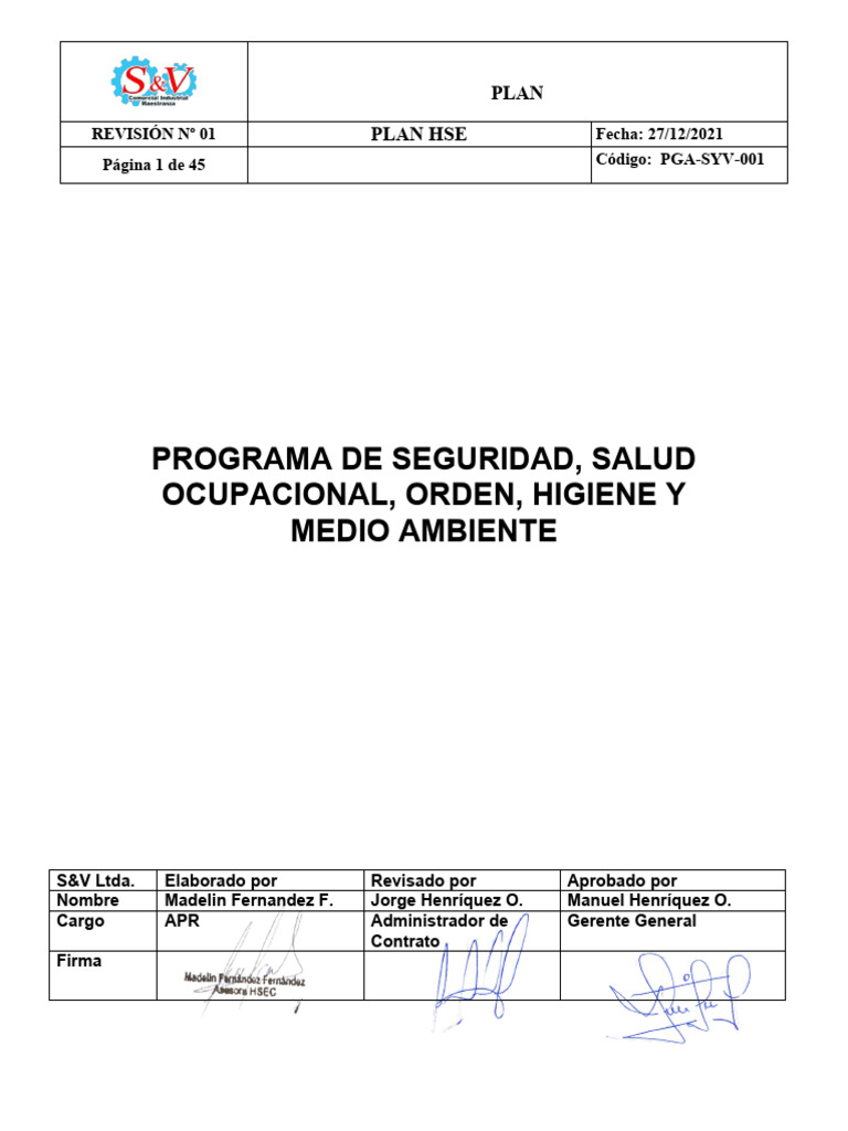 Programa Hsec | PDF | Residuos | Seguridad y salud ocupacional