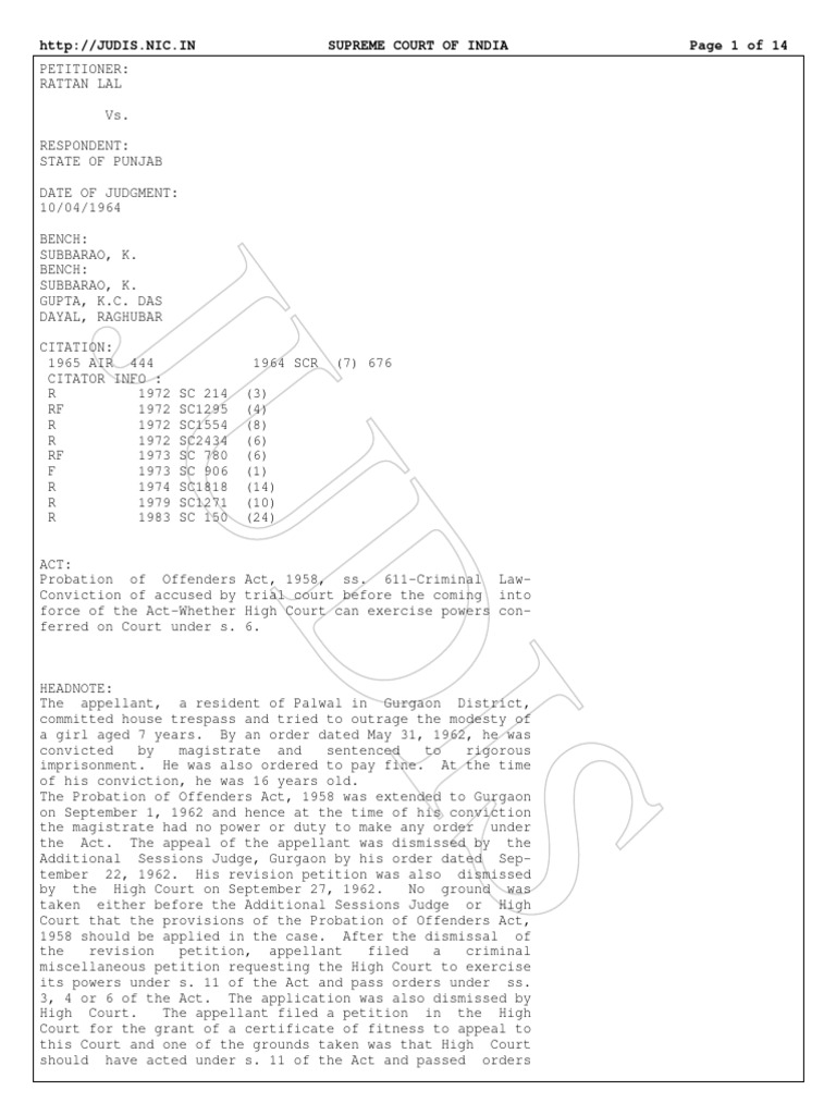 Supreme Court of India Page 1 of 14 | PDF | Bail | Sentence (Law)