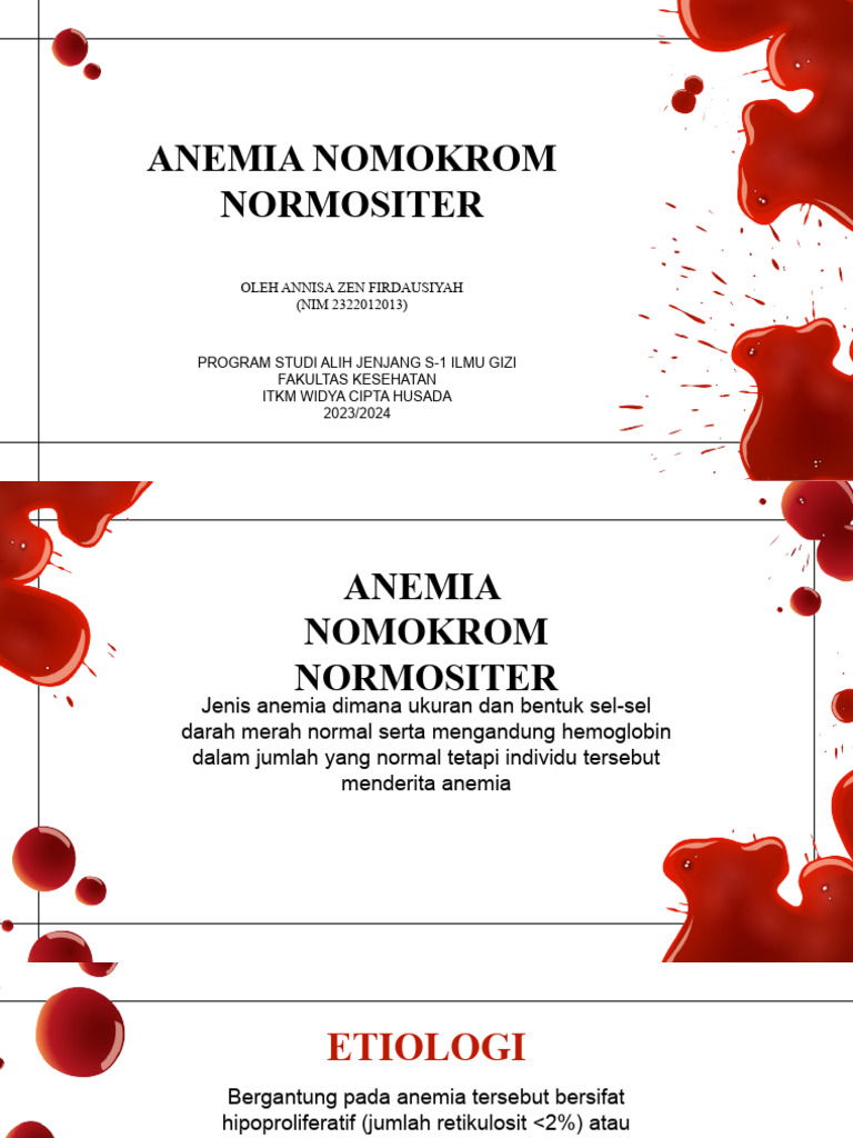 TUGAS 2 - ANEMIA NORMOKROM NORMOSITER - Annisa Zen Firdausiyah | PDF ...