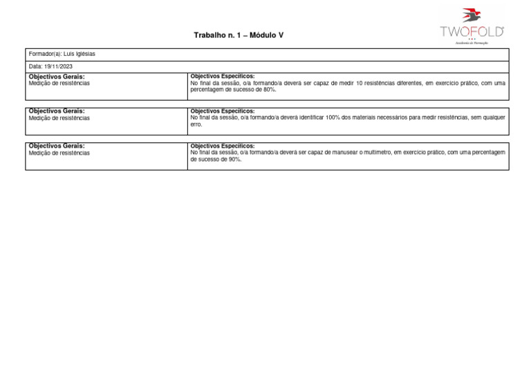 Trab 1 Mod V - Plano de sessão | PDF