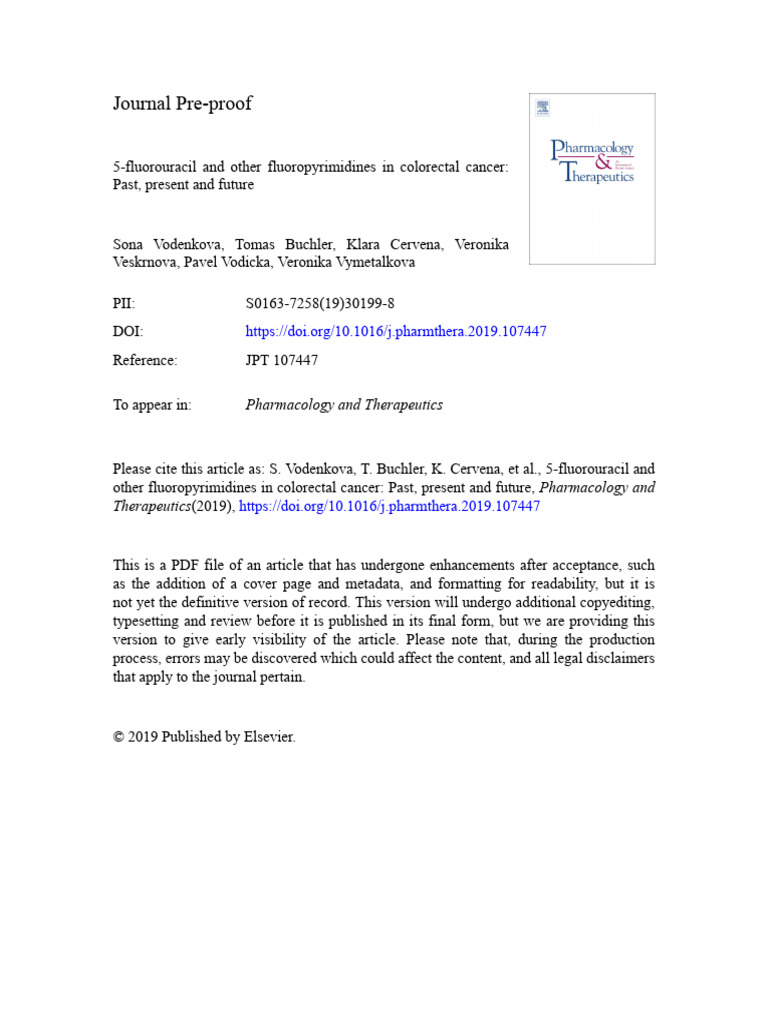 Journal Pre-Proof: Pharmacology and Therapeutics | PDF