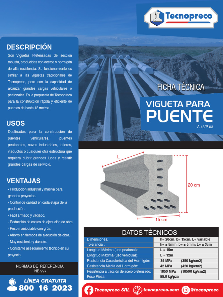 Ficha Vigueta para Puente | PDF