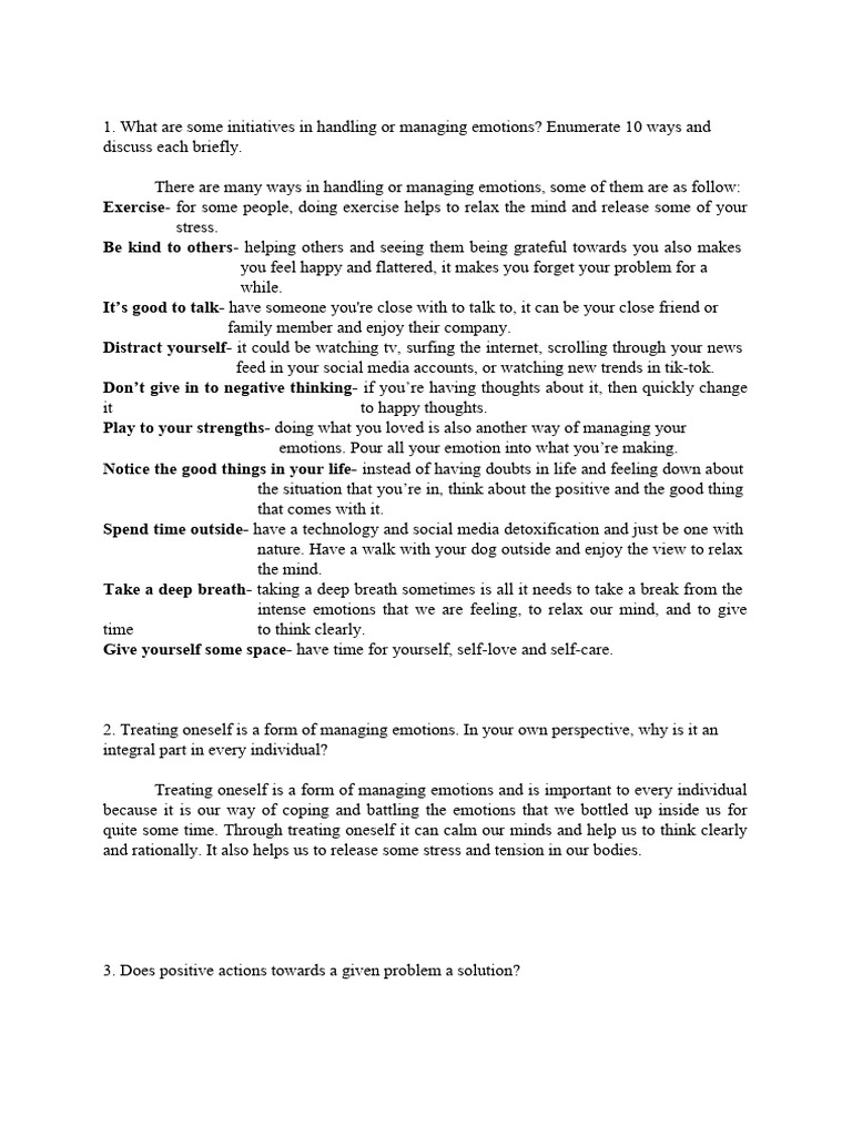 Managing Emotions | PDF | Emotions | Mind