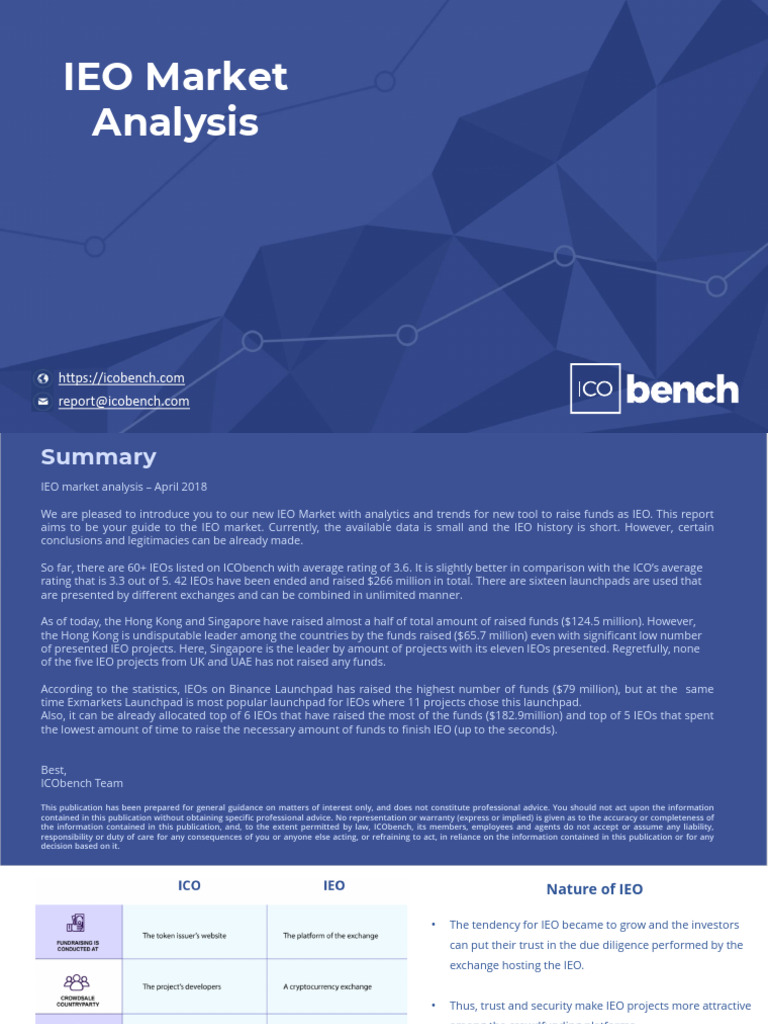 IEO Market Analysis (ICObench) | PDF