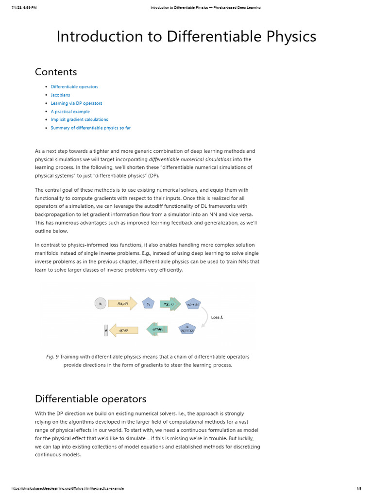 Introduction To Differentiable Physics - Physics-Based Deep Learning | PDF | Matrix (Mathematics ...