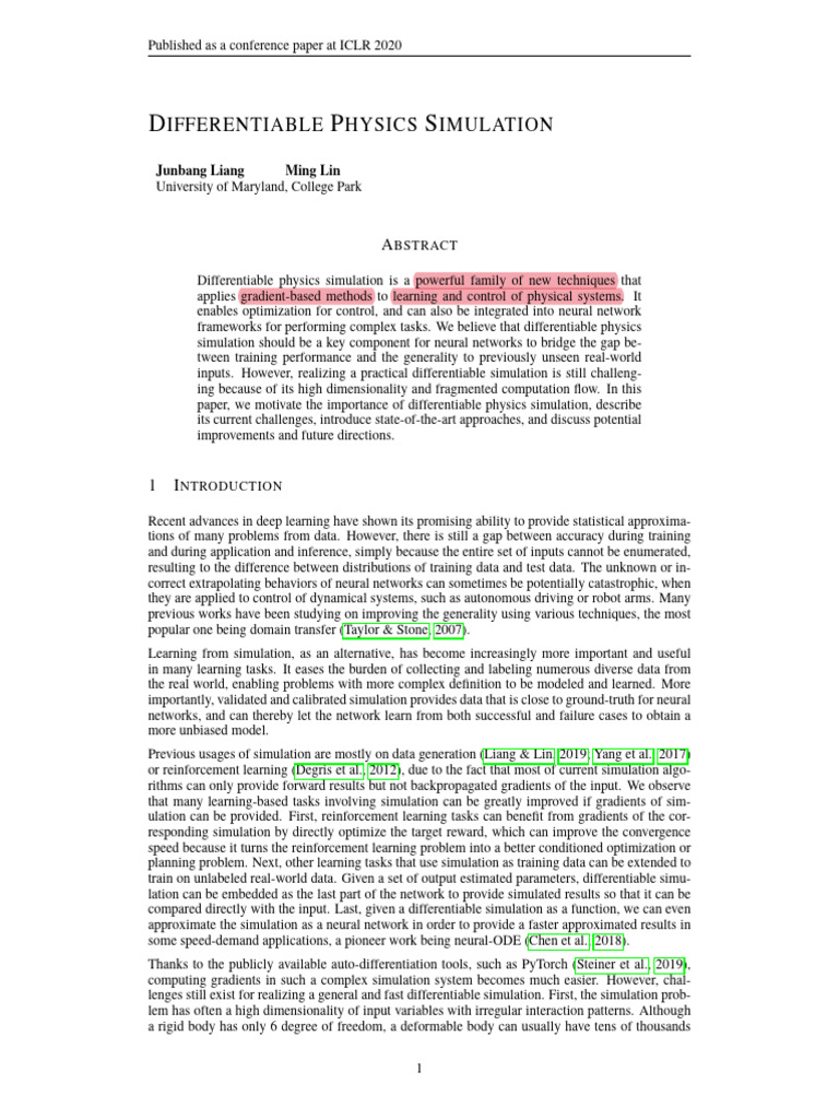 7 Differentiable Physics Simulat | PDF | Simulation | Derivative