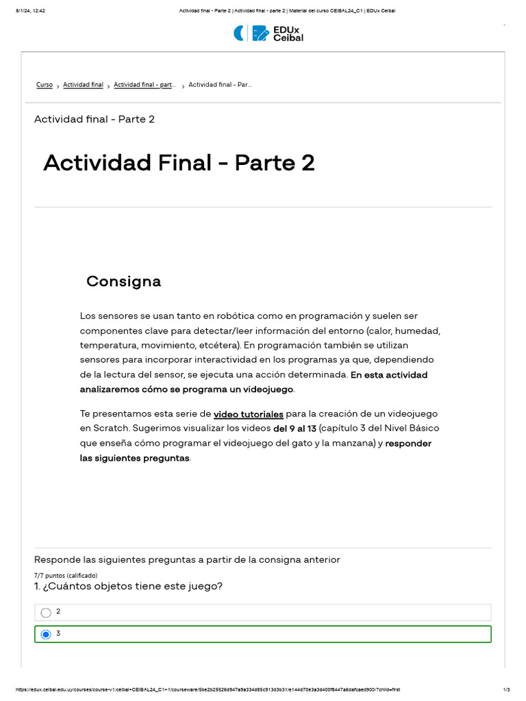 Actividad Final - Parte 2 - Actividad Final - Parte 2 - Material Del Curso CEIBAL24 - C1 - EDUx ...