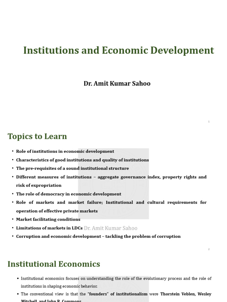 Unit_IV_Institutions and Economic Development | PDF | Institution ...
