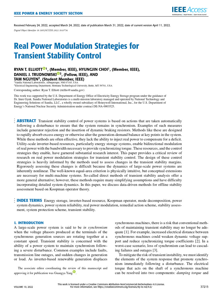 Real Power Modulation Strategies For Transient Stability Control | PDF