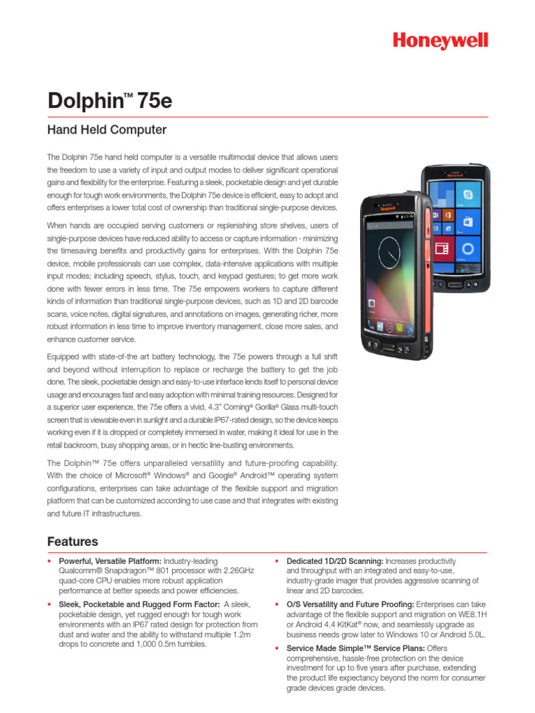 Honeywell 75e | PDF | Bluetooth | Ieee 802.11