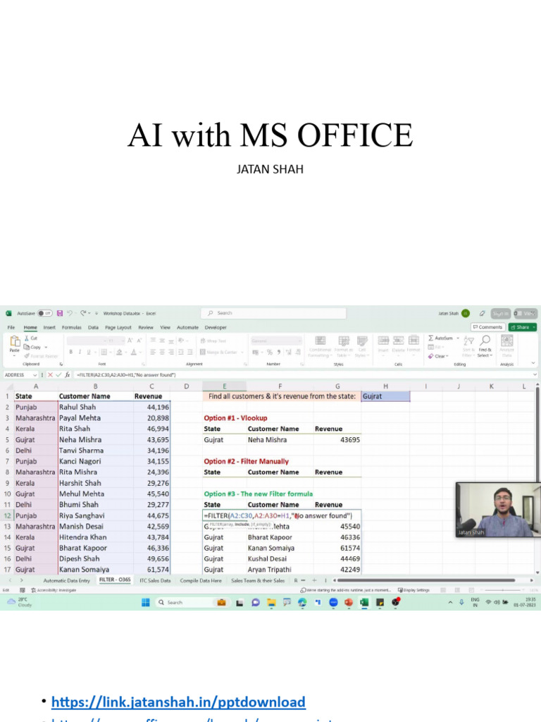 AI With MS OFFICE | PDF | Microsoft Excel | Computer File