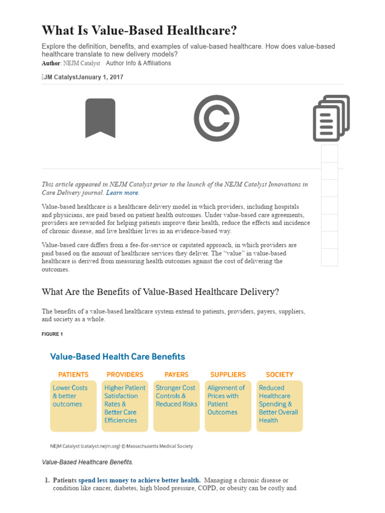 What Is Value-Based Healthcare - NEJM Catalyst | PDF | Health Care ...
