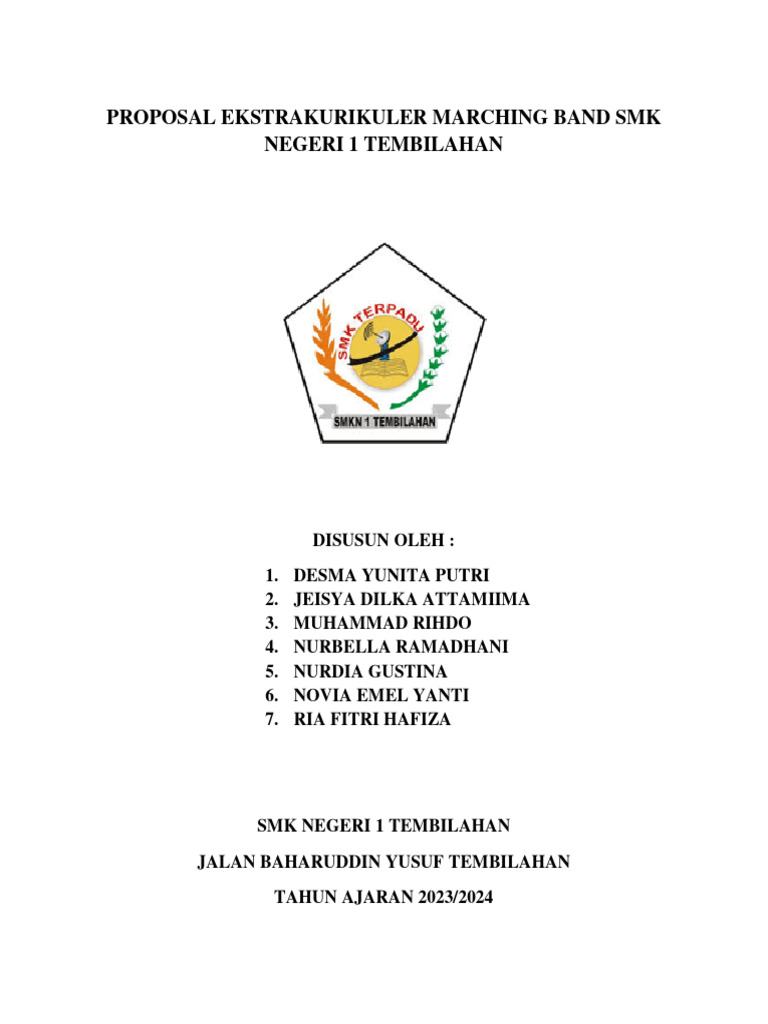 Proposal Ekstrakurikuler Marching Band SMK Negeri 1 Tembilahan 2 | PDF Proposal Ekstrakurikuler Marching Band SMK Negeri 1 Tembilahan 2 | PDF