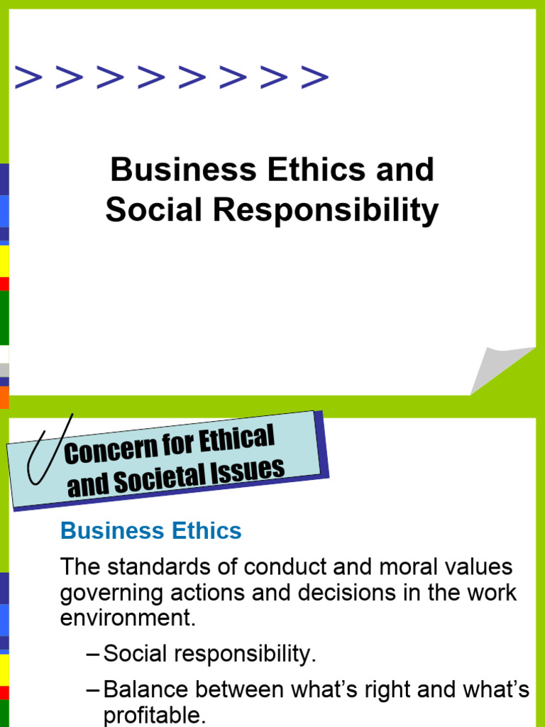 Ethics and Social Responsibility | PDF | Business Ethics | Corporate ...