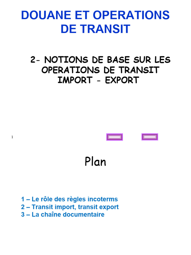 Douane et opérations de transit import-export | PDF | Business | Logistique