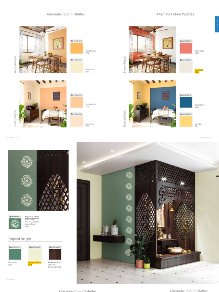 Asian Paints Colour Combinations Guide | PDF