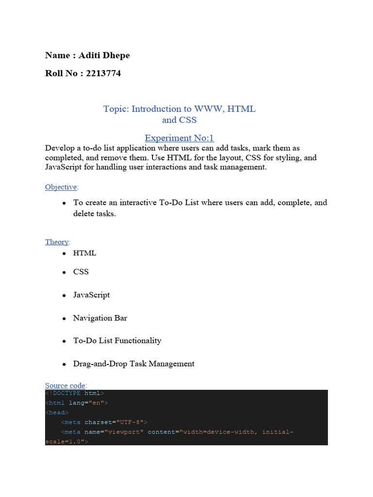 Exp 1 Manual | PDF | Java Script | World Wide Web