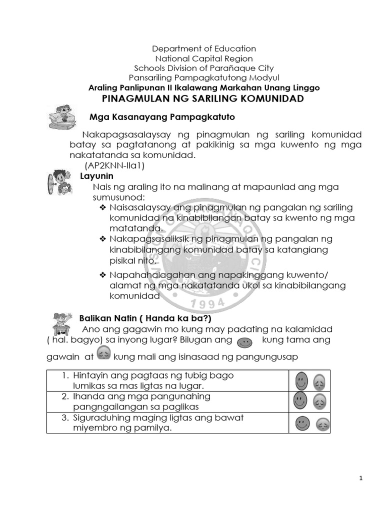 AP Grade2 Quarter2 Week1 | PDF