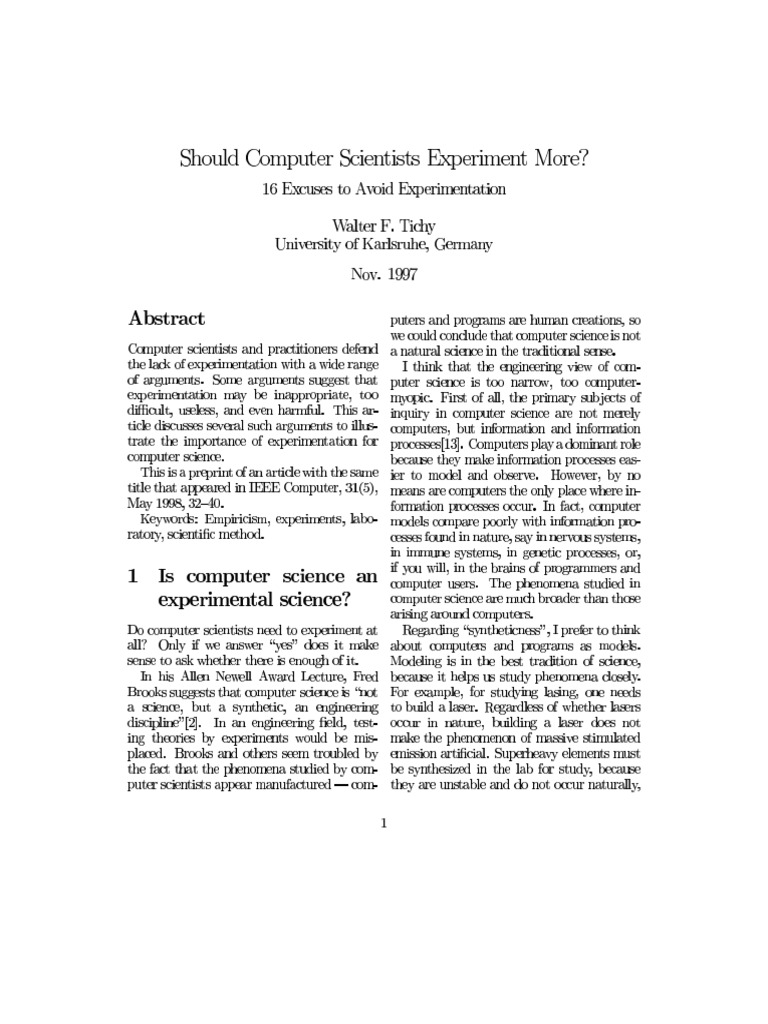 Should Computer Scientists Experiment More | PDF