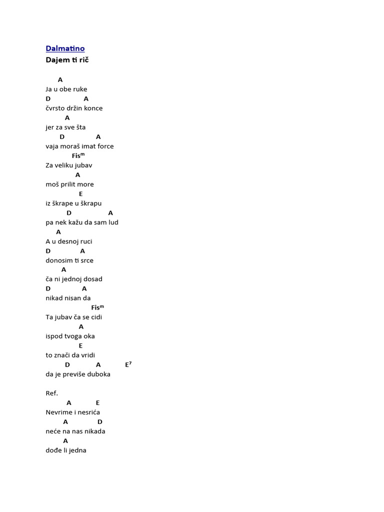 Dalmatino - Dajen Ti Rič | PDF