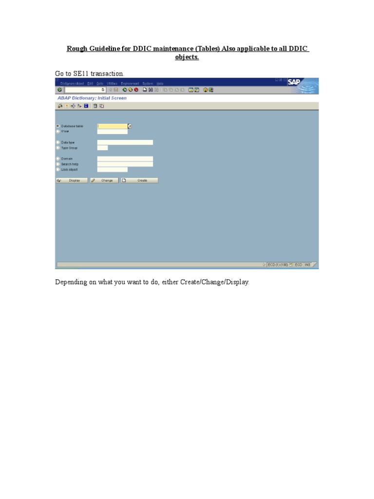 DDIC - Create New Table | PDF | Computer Data | Data Management
