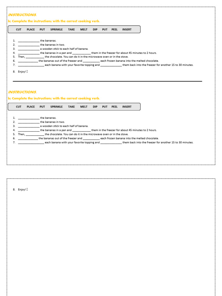 96 Recipe in English Cooking Verbs | PDF