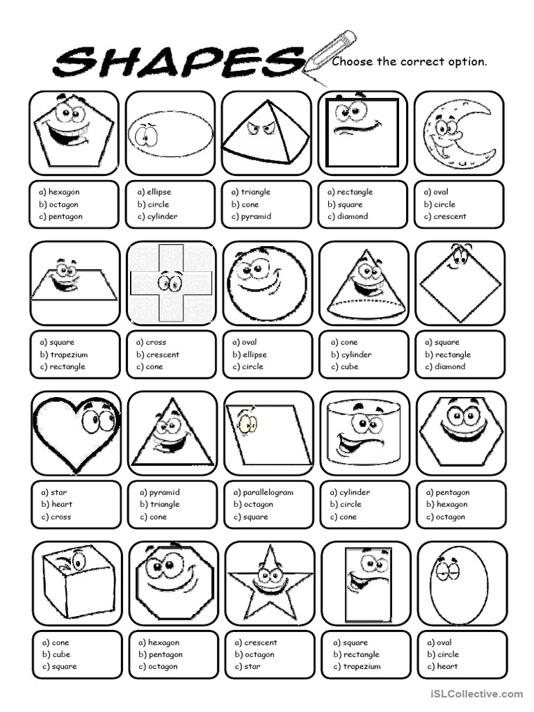 Shapes Multiple Choice | PDF