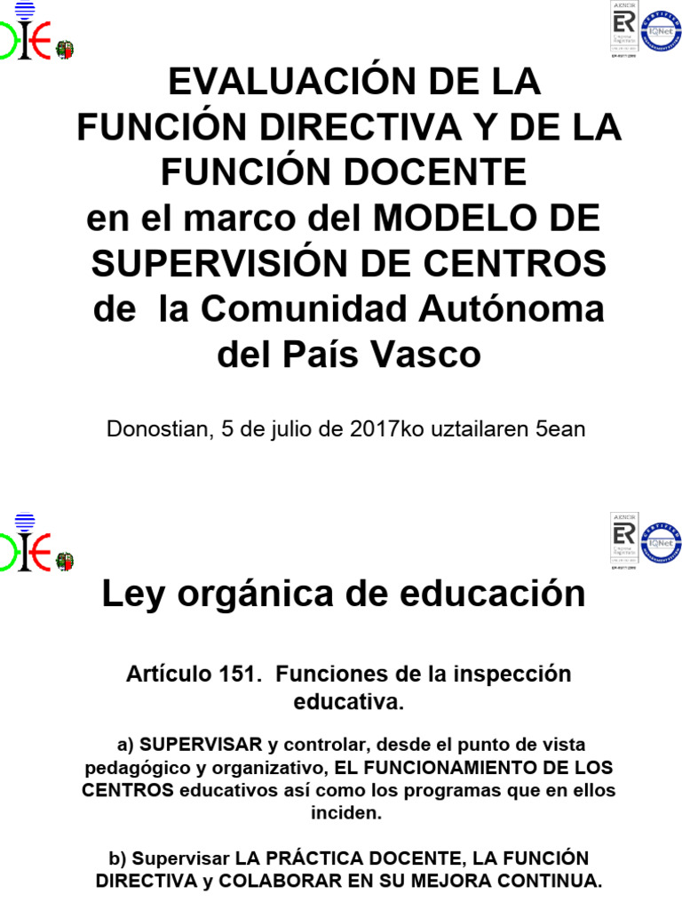 Erasmus - Supervisión Educativa - Evaluacion Funcion Docente y Directiva - Upv - 2017025 | PDF ...