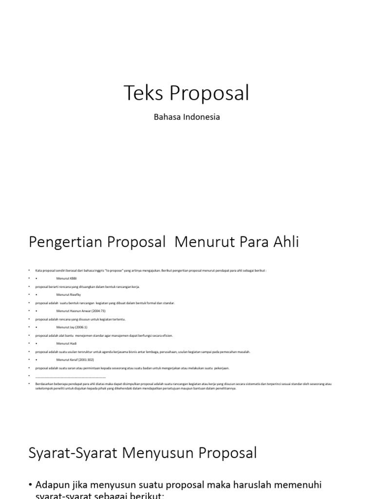 Teks Proposal | PDF | Karier & Perkembangan