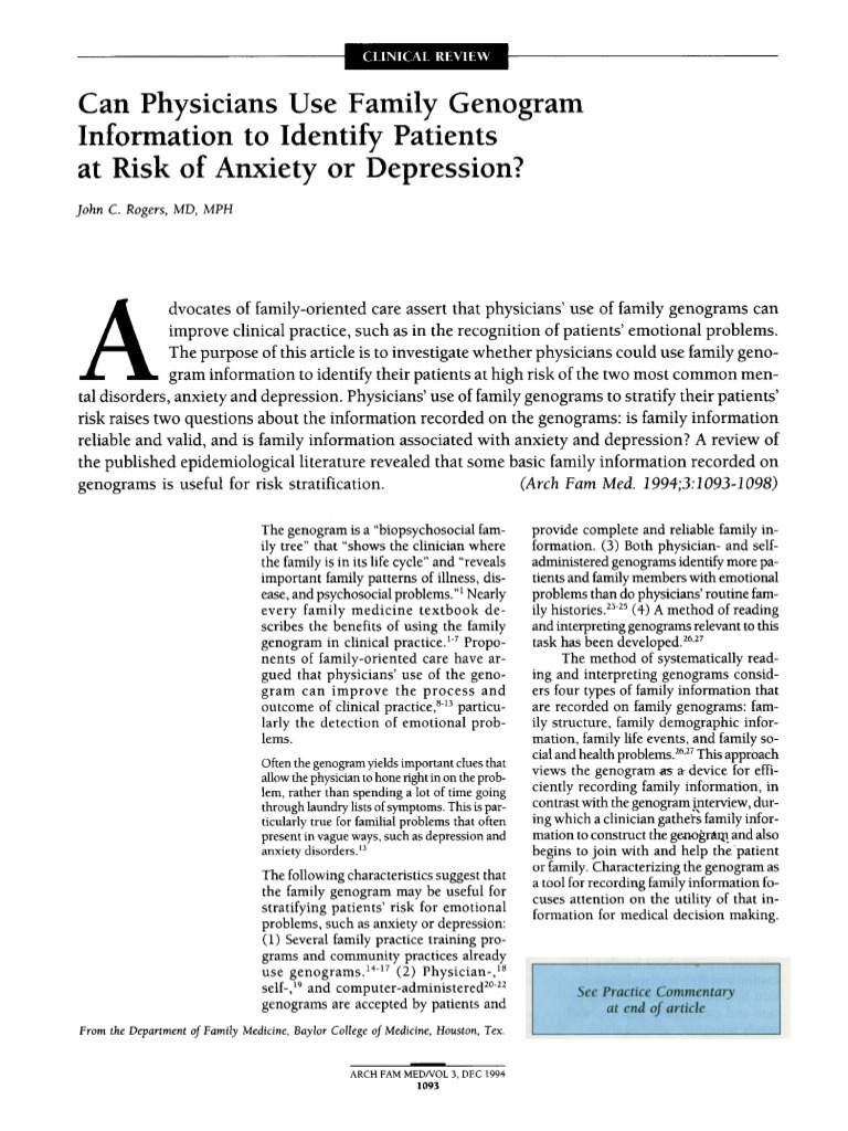 Genogram - CanPhysiciansUseFamilyGenogram InformationtoIdentifyPatients ...