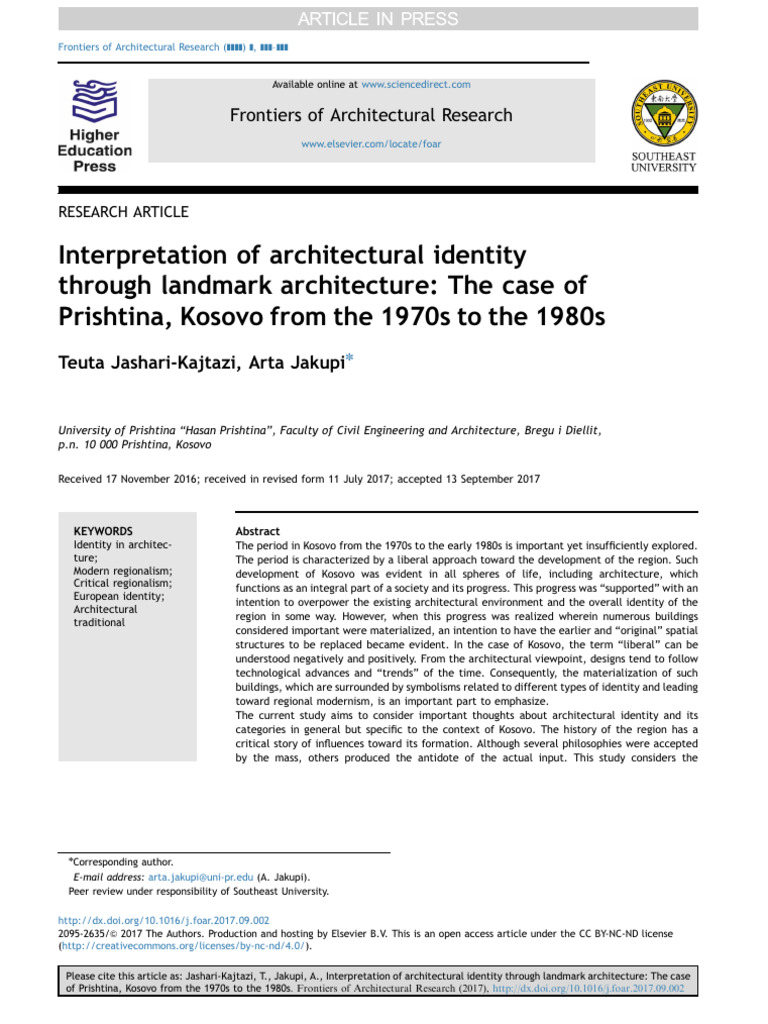 Architectural Identity in Prishtina, 1970s-80s | PDF | Identity (Social ...