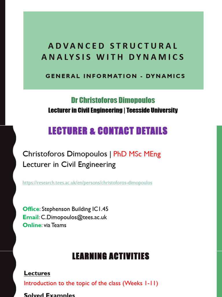 1 Dynamics | PDF | Kinematics | Lecture