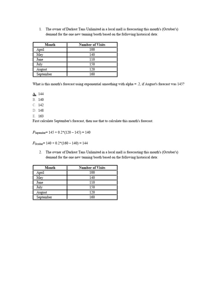 Forecasting Solution Pdf Forecasting Errors And Residuals 