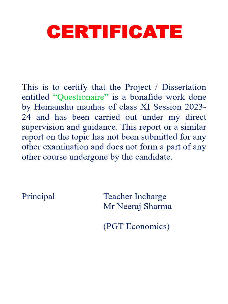 Certificate of Eco | PDF