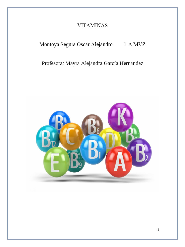Bioquímica de las Vitaminas | PDF | Comida y bebida | Suplementos ...