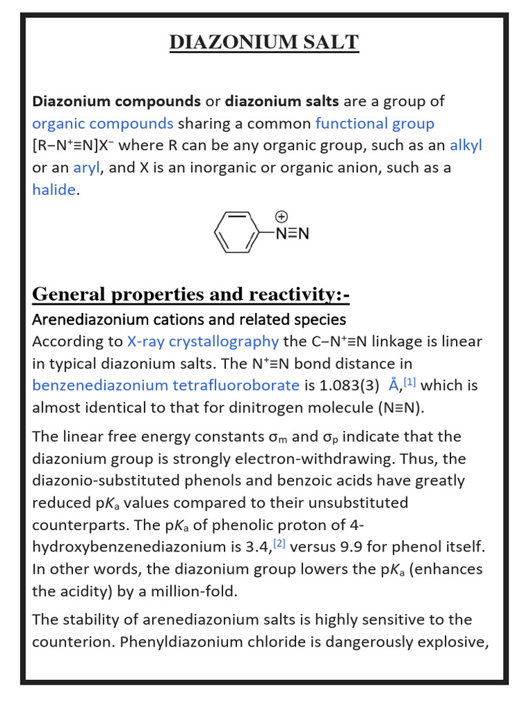 New Diazonium Salt | PDF | Chemical Compounds | Organic Chemistry