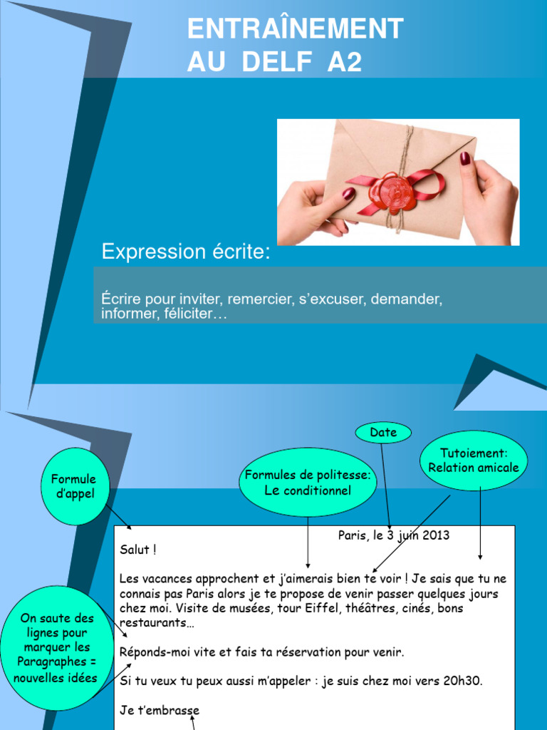 Delf A2 Production Ecrite | PDF