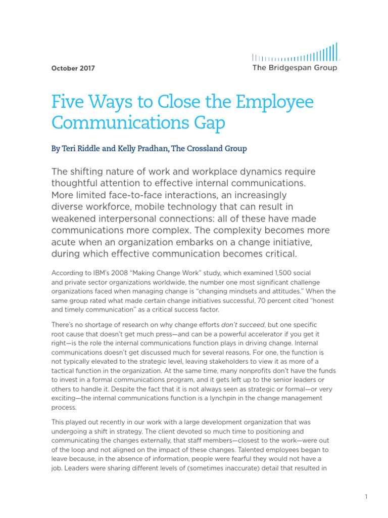 Five-Ways-to-Close-the-Employee-Communications-Gap | PDF | Communication | Employee Retention