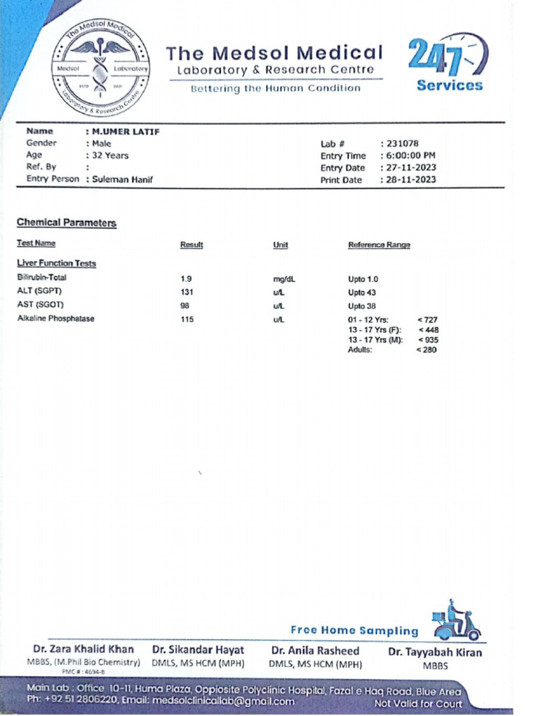 Patient Test Report | PDF