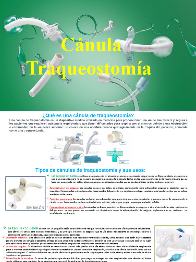C4-Cànula Traqueostomia DIAPOSITIVAS | PDF | Anestesia | Cuidado de la ...
