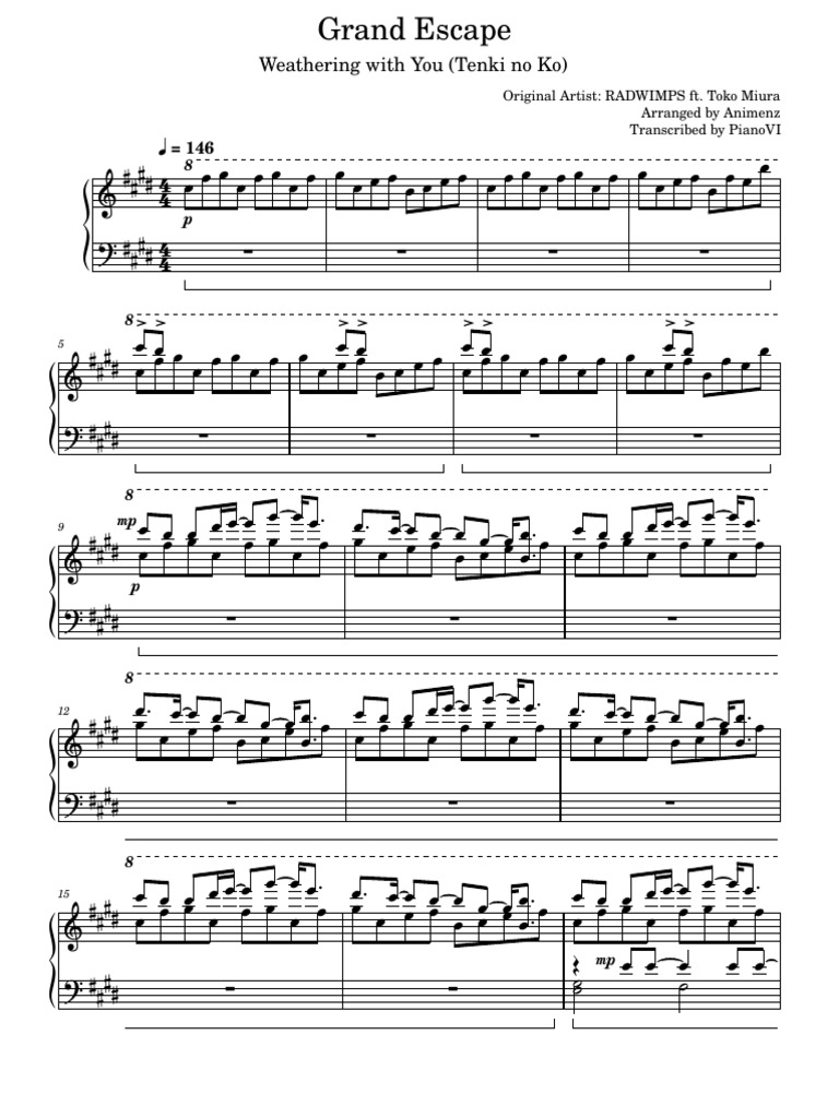 RADWIMPS - Grand Escape Animenz Arr. | PDF