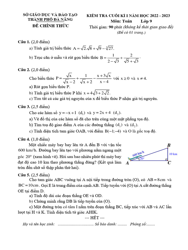 de CK1 - 2022-2023 - Lop 9 | PDF